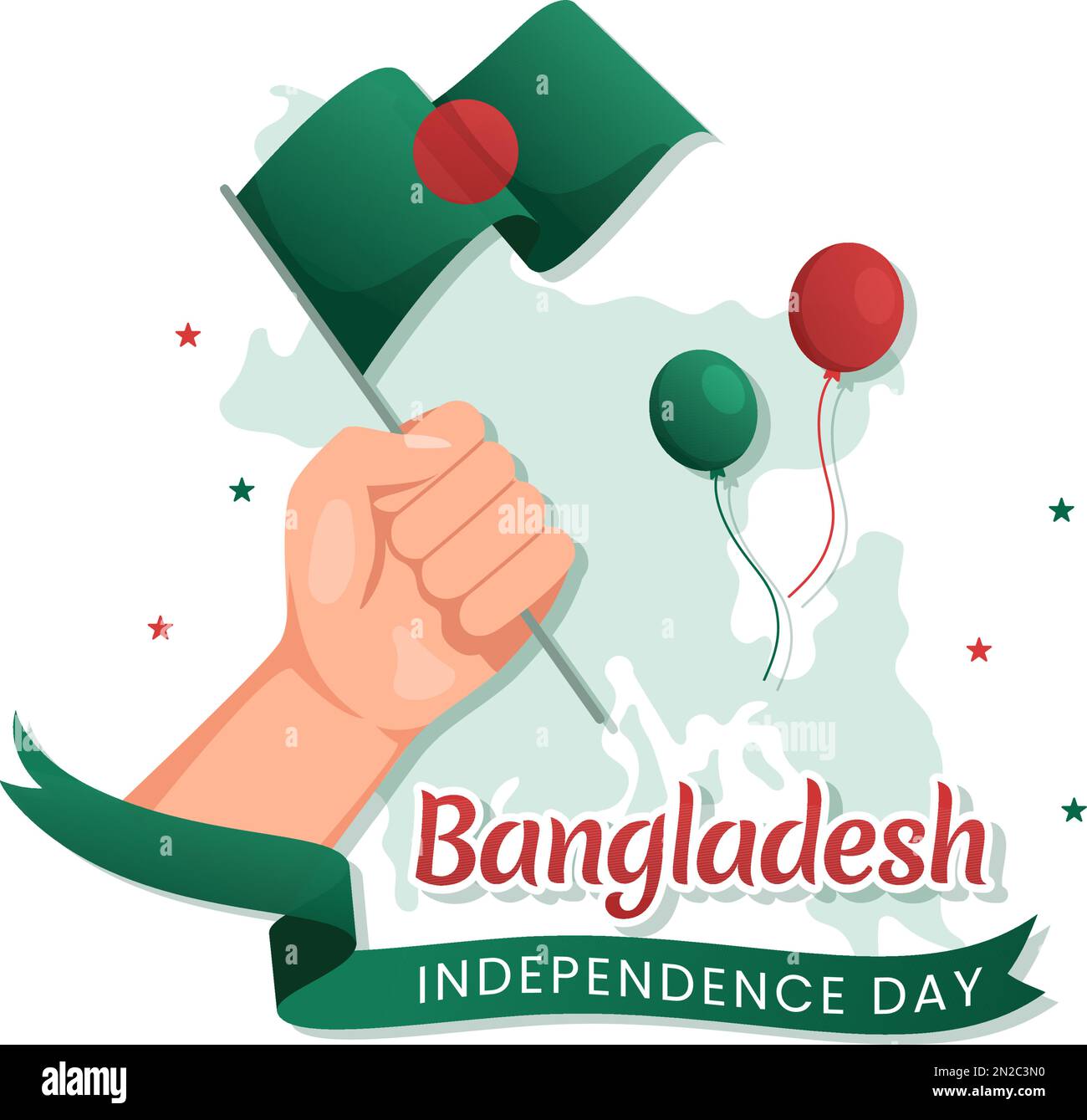 Happy Independence Day of Bangladesh on March 26th Illustration with ...