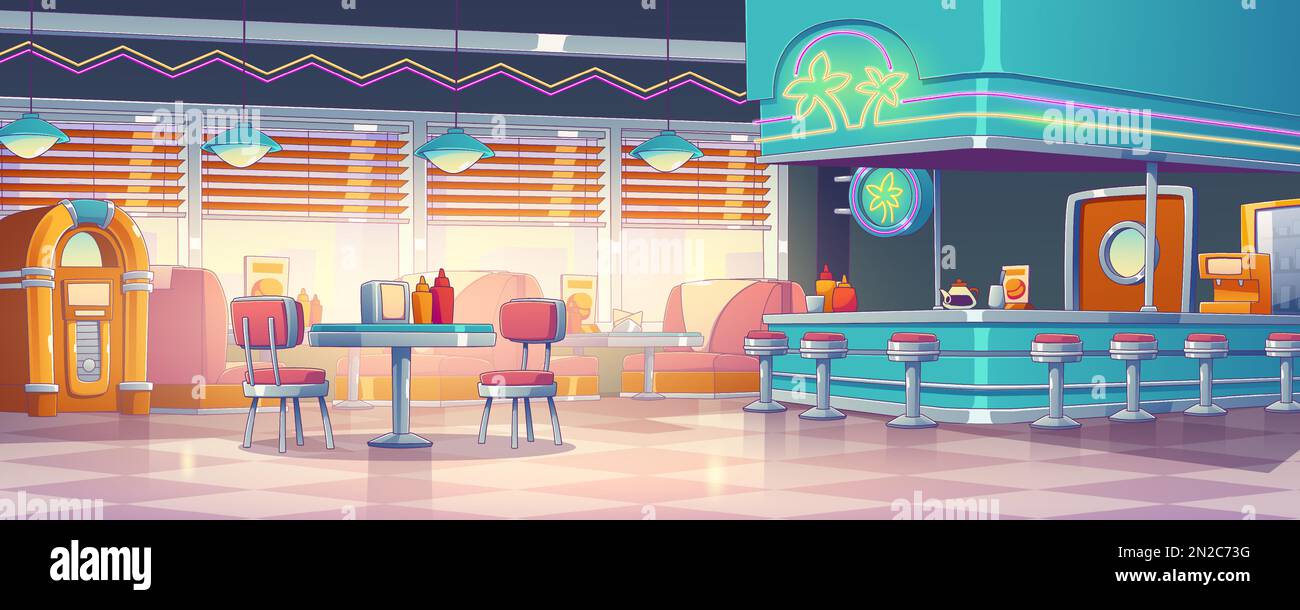 50s diner interior Stock Vector Images - Alamy