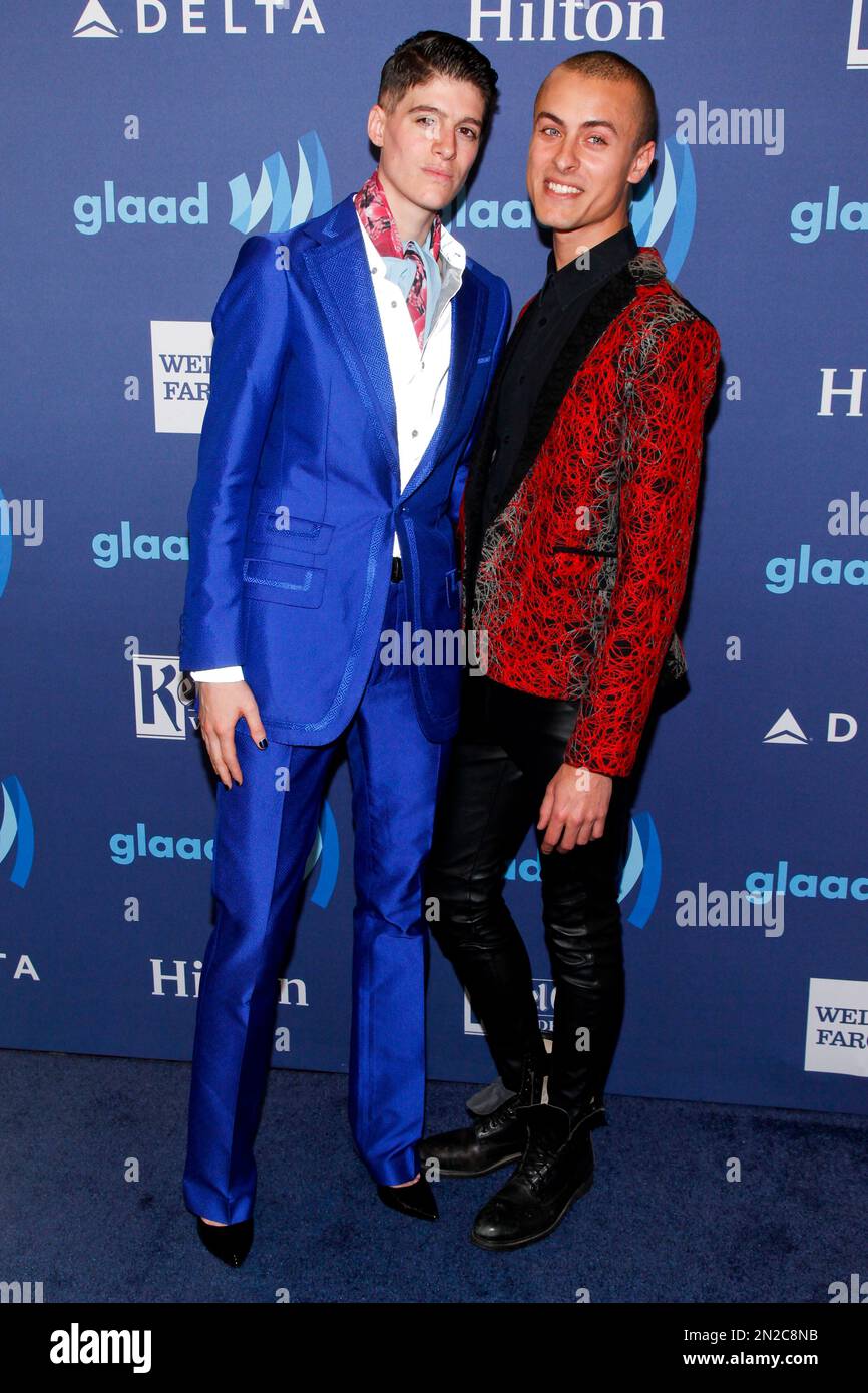 Rain Dove, left, and Cory Wade, right, attend the 26th Annual GLAAD ...