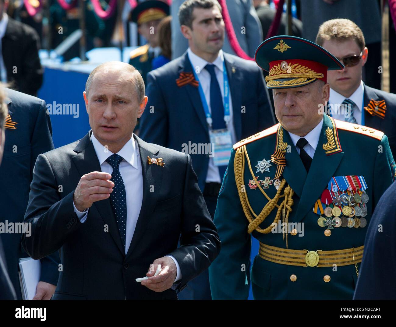 Russian President Vladimir Putin, left, and Commander-in-Chief of the ...