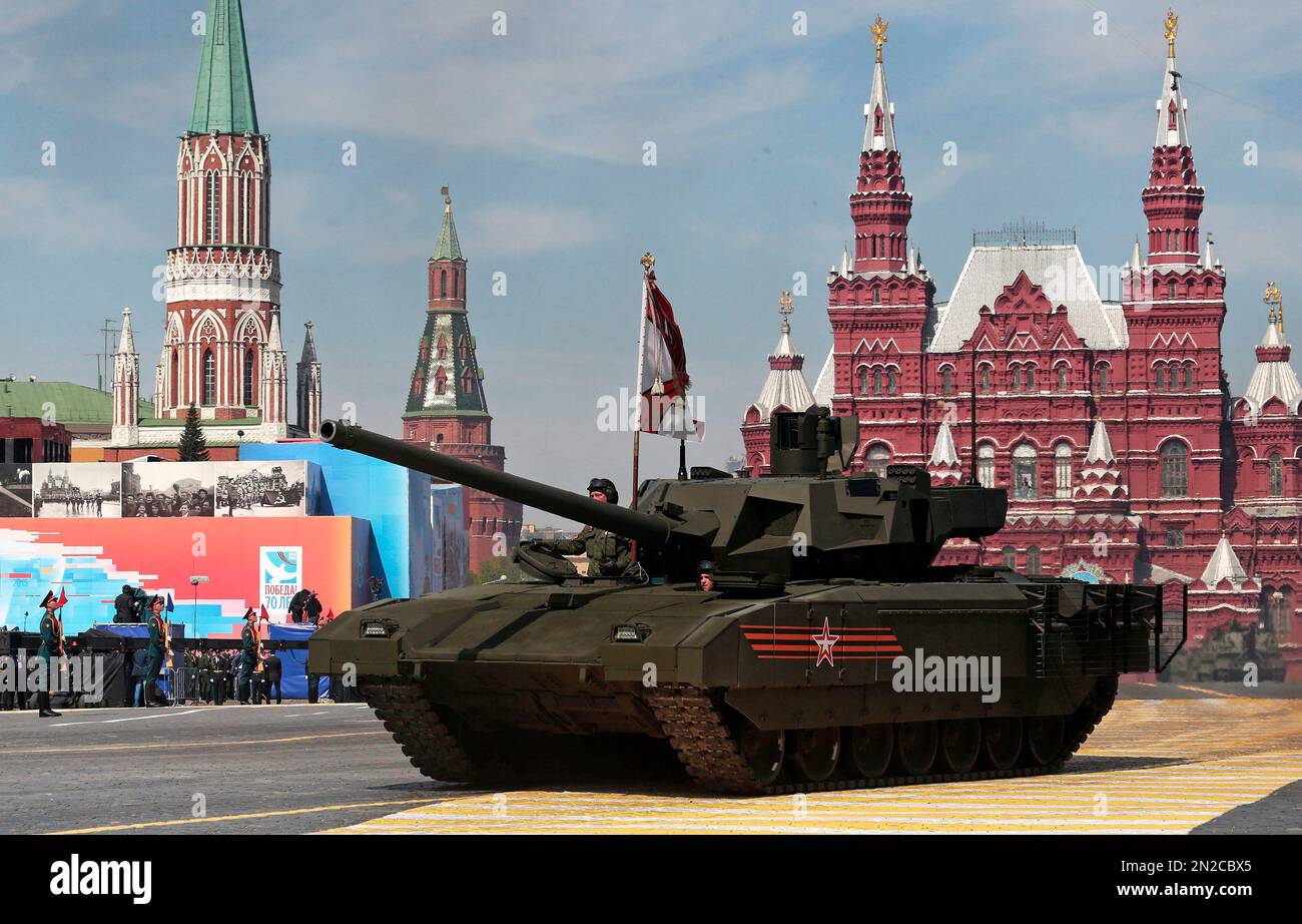New Russian Armata tank is driven during the Victory Parade marking the ...
