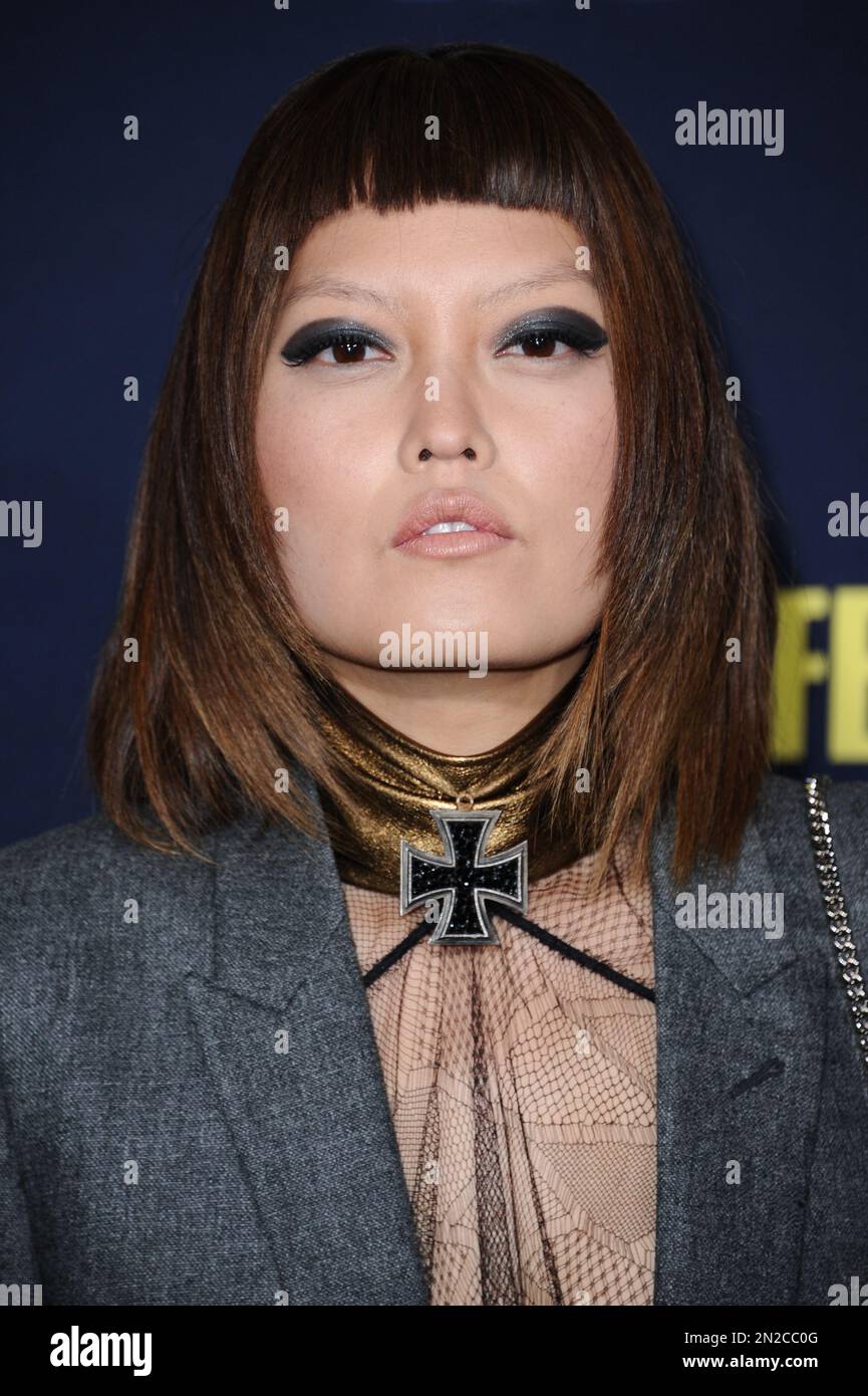 Hana Mae Lee arrives at the World Premiere of "Pitch Perfect 2" held at ...