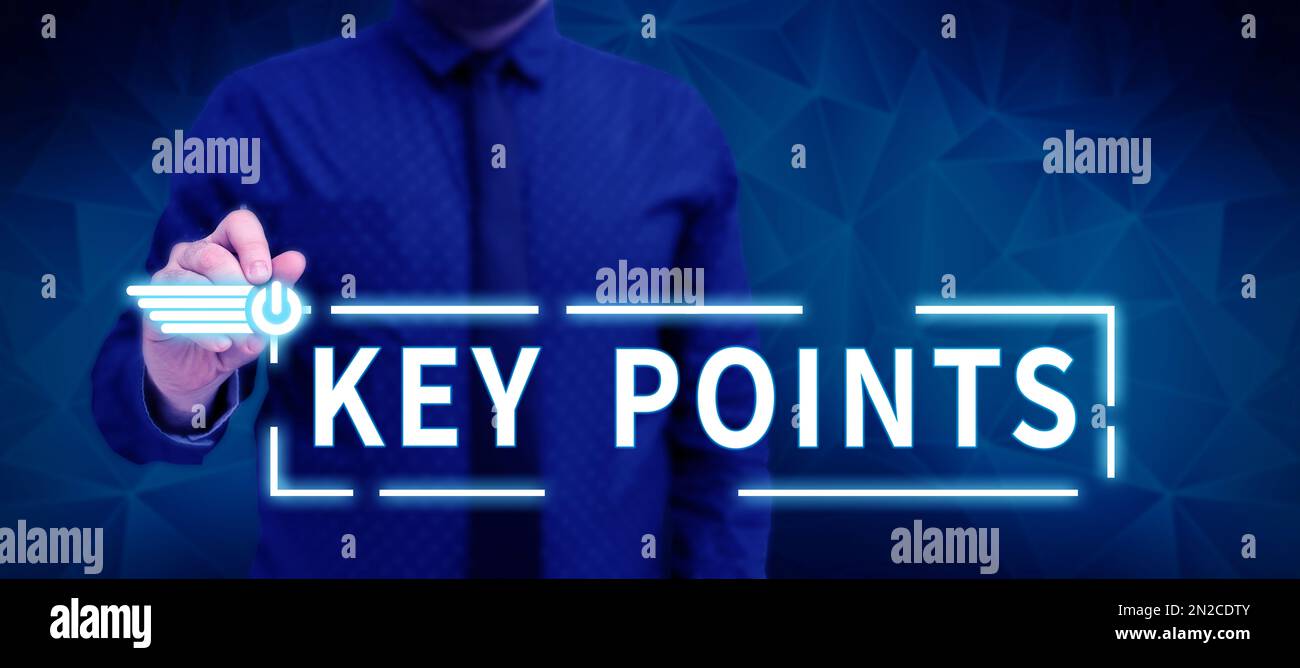 Sign displaying Key Points. Word Written on most important piece of ...