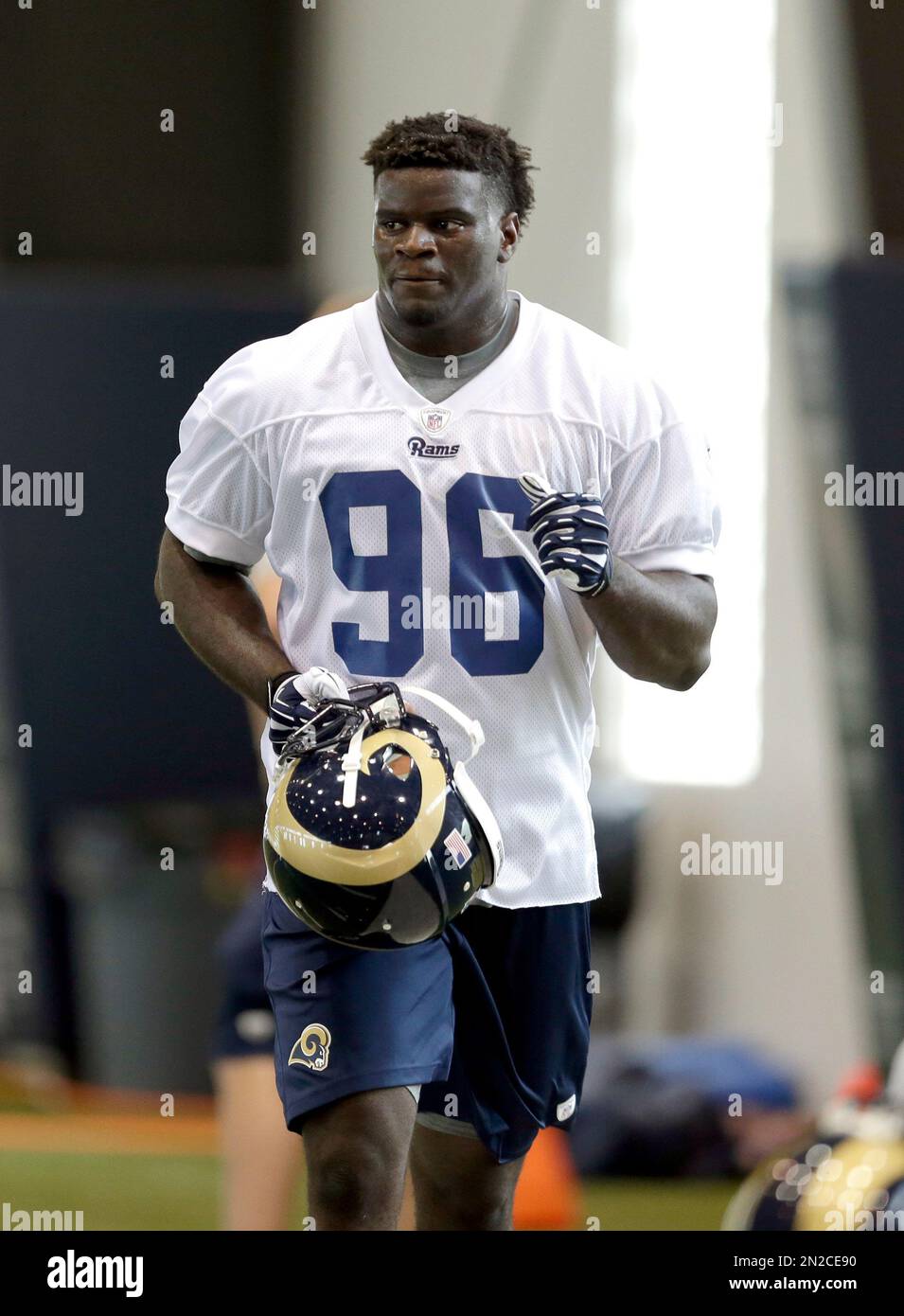 St. Louis Rams defensive end Martin Ifedi runs to the next drill during ...