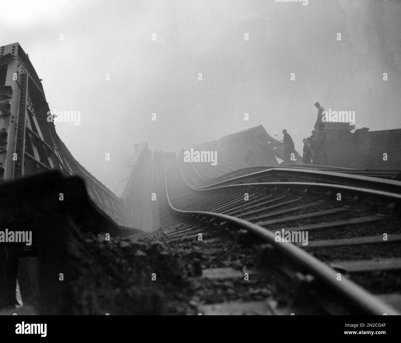 A view of the twisted viaduct, looking like a switch-back railway ...