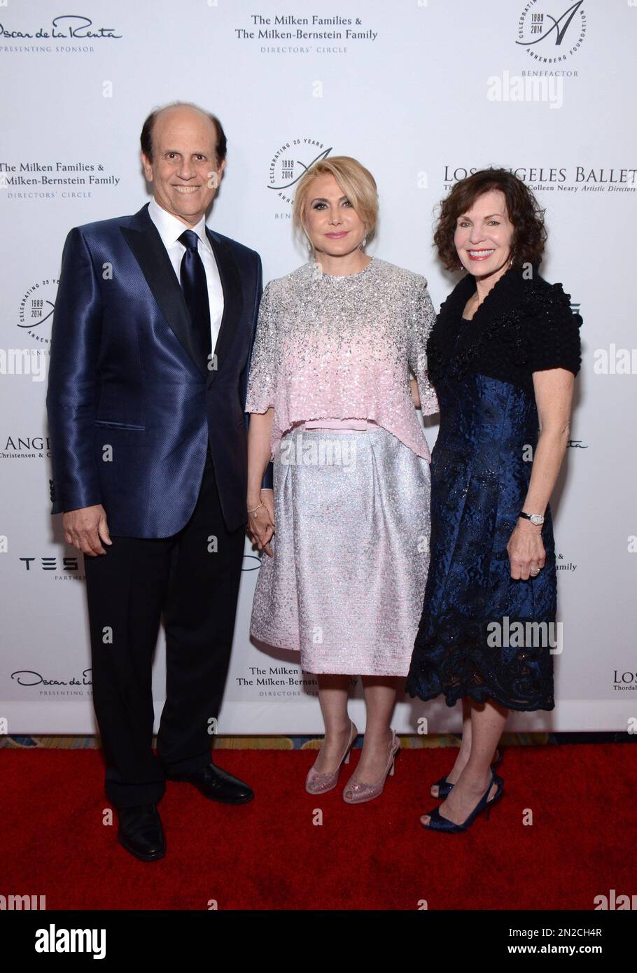 Michael Milken, left, Ghada Irani, center, and Lori Milken arrive at ...