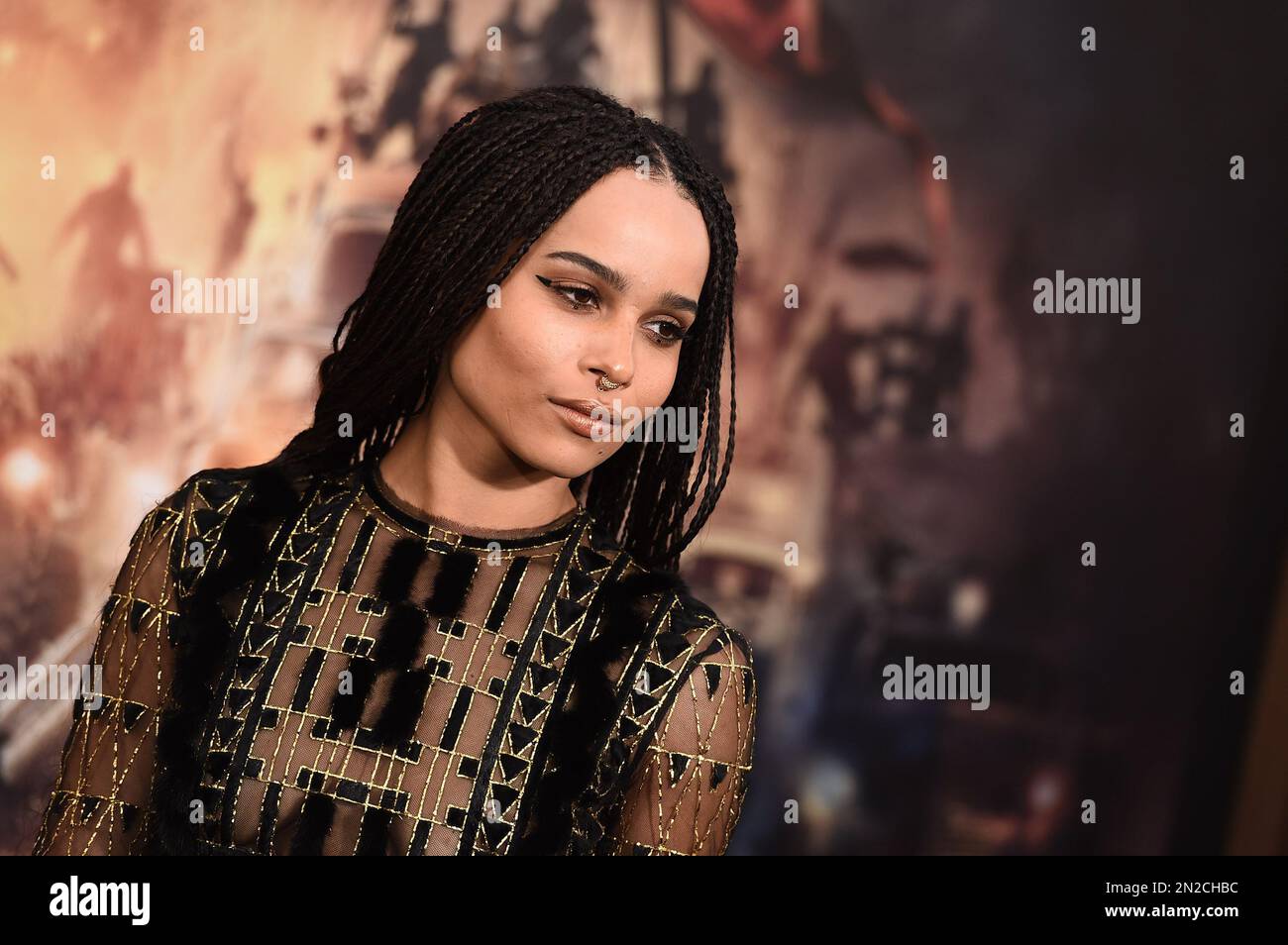 Zoe Kravitz arrives at the Los Angeles premiere of "Mad Max: Fury Road ...