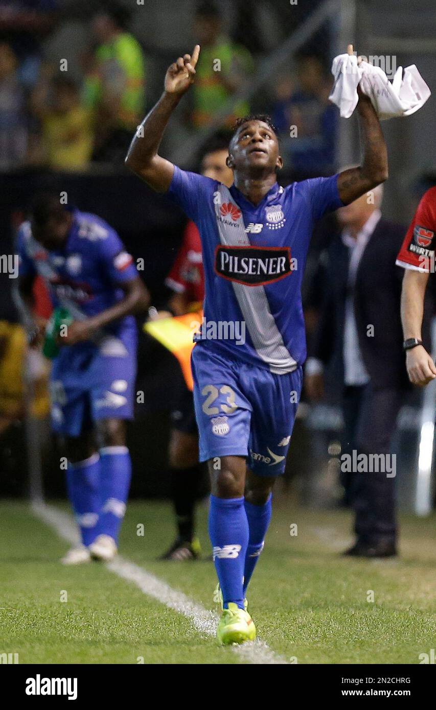 Miller Bolanos of Ecuador’s Emelec celebrates after scoring against ...