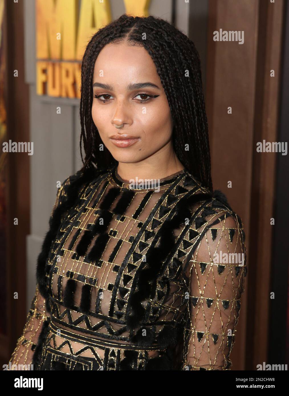 Zoe Kravitz arrives at the Los Angeles premiere of "Mad Max: Fury Road ...