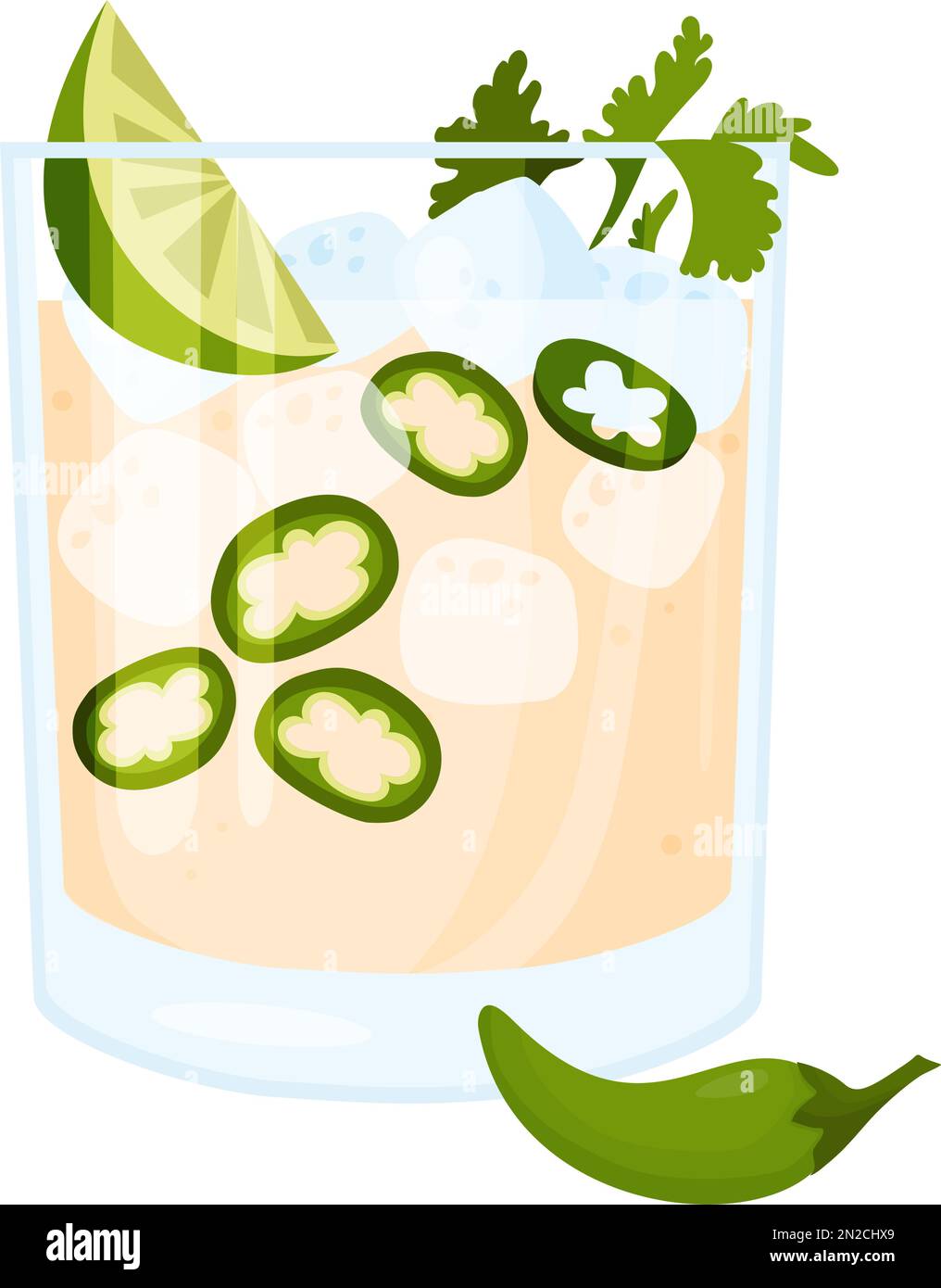 Chile serrano vector vectors hi-res stock photography and images - Alamy