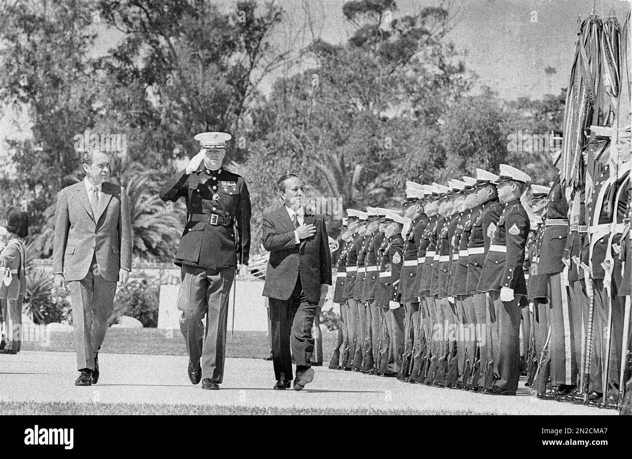 President Richard Nixon and South Vietnamese President Nguyen Van Thieu ...