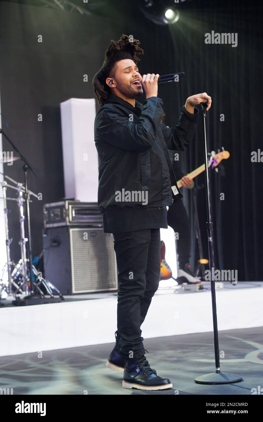 Abel Tesfaye, known by his stage name the Weeknd, performs on NBC's ...