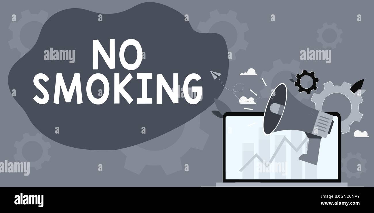 Writing displaying text No Smoking. Word Written on using tobacco is ...