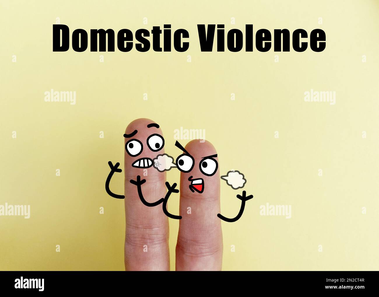 Two fingers are decorated as two person. One of them is a victim of ...