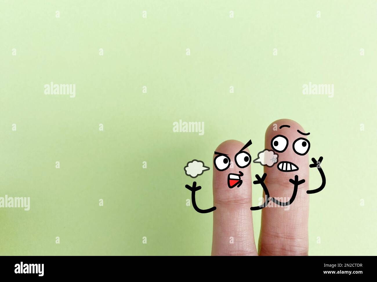 Two fingers are decorated as two person. This is suitable to be used ...