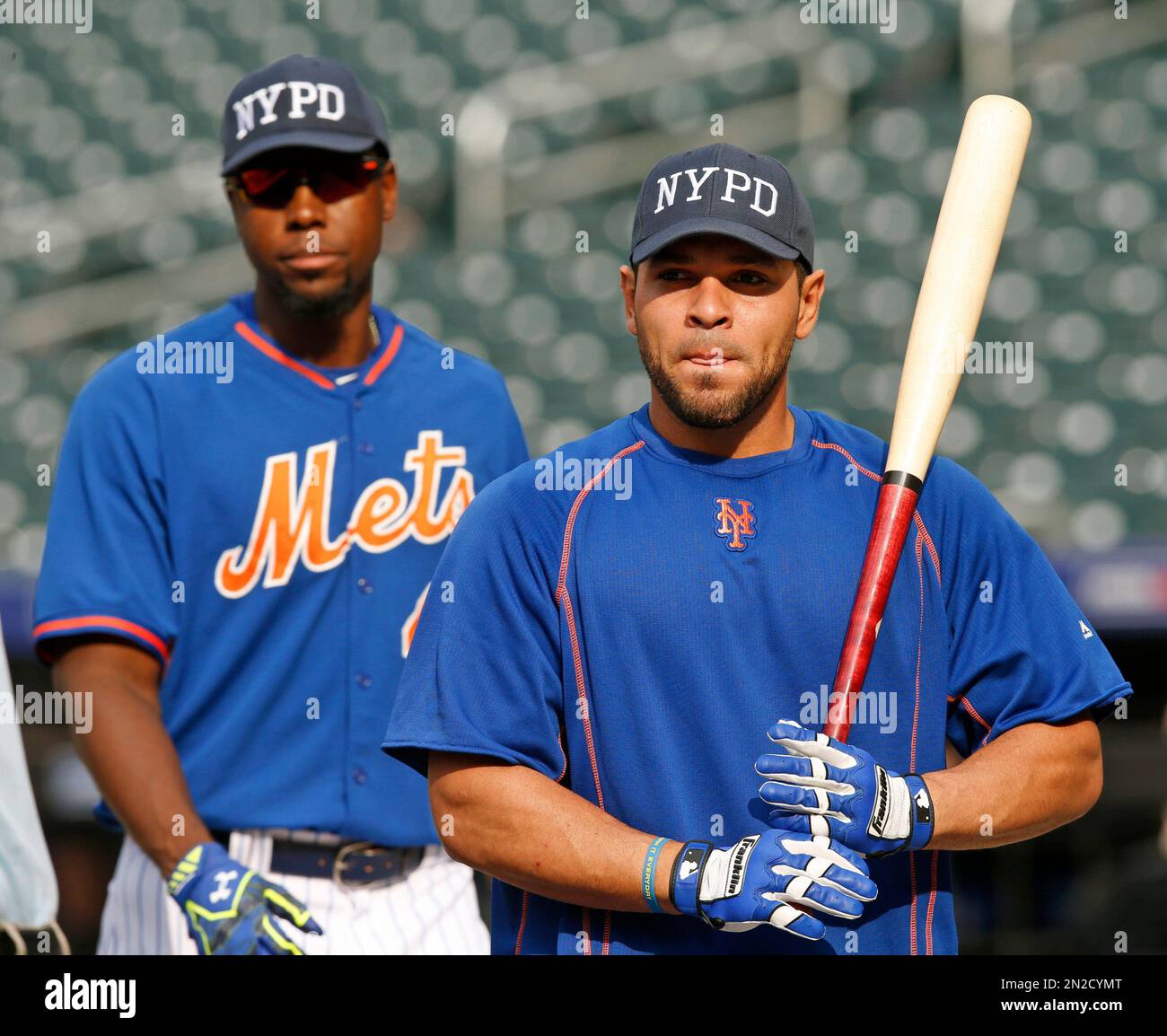New York Mets players, including John Mayberry Jr., and Johnny Monell ...