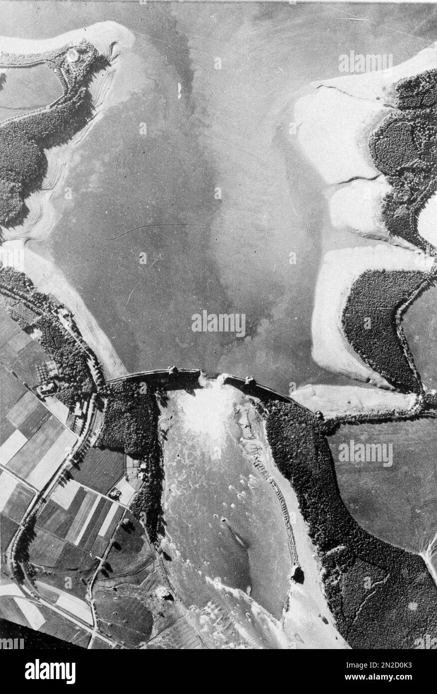 This RAF reconnaissance aerial photo shows a gap - approximately 200 ...