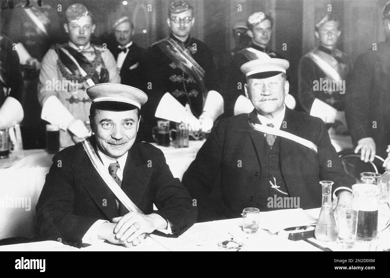 Dr. Engelbert Dollfuss, Austrian chancellor, with Prince Schonburg ...