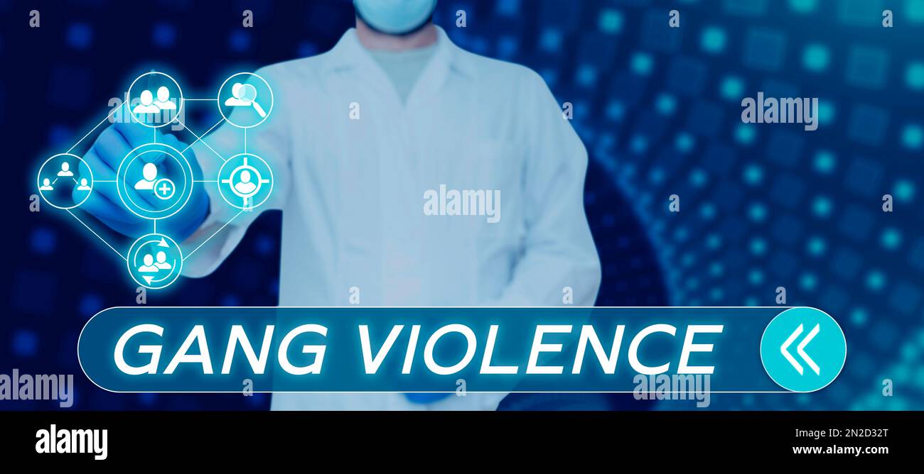 Conceptual display Gang Violence. Word Written on infringement of the ...