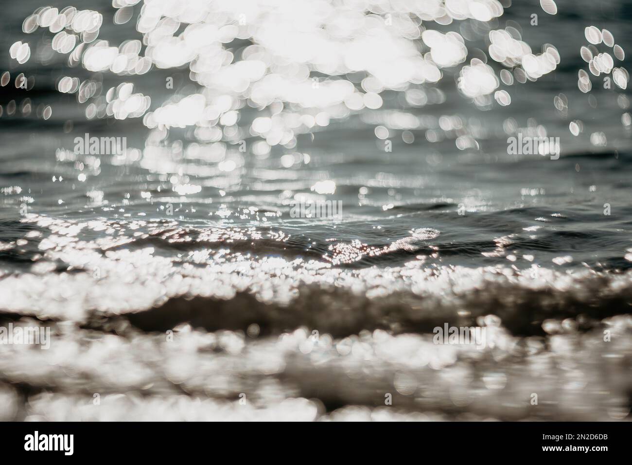 Abstract sea summer ocean sunset nature background. Small waves on ...