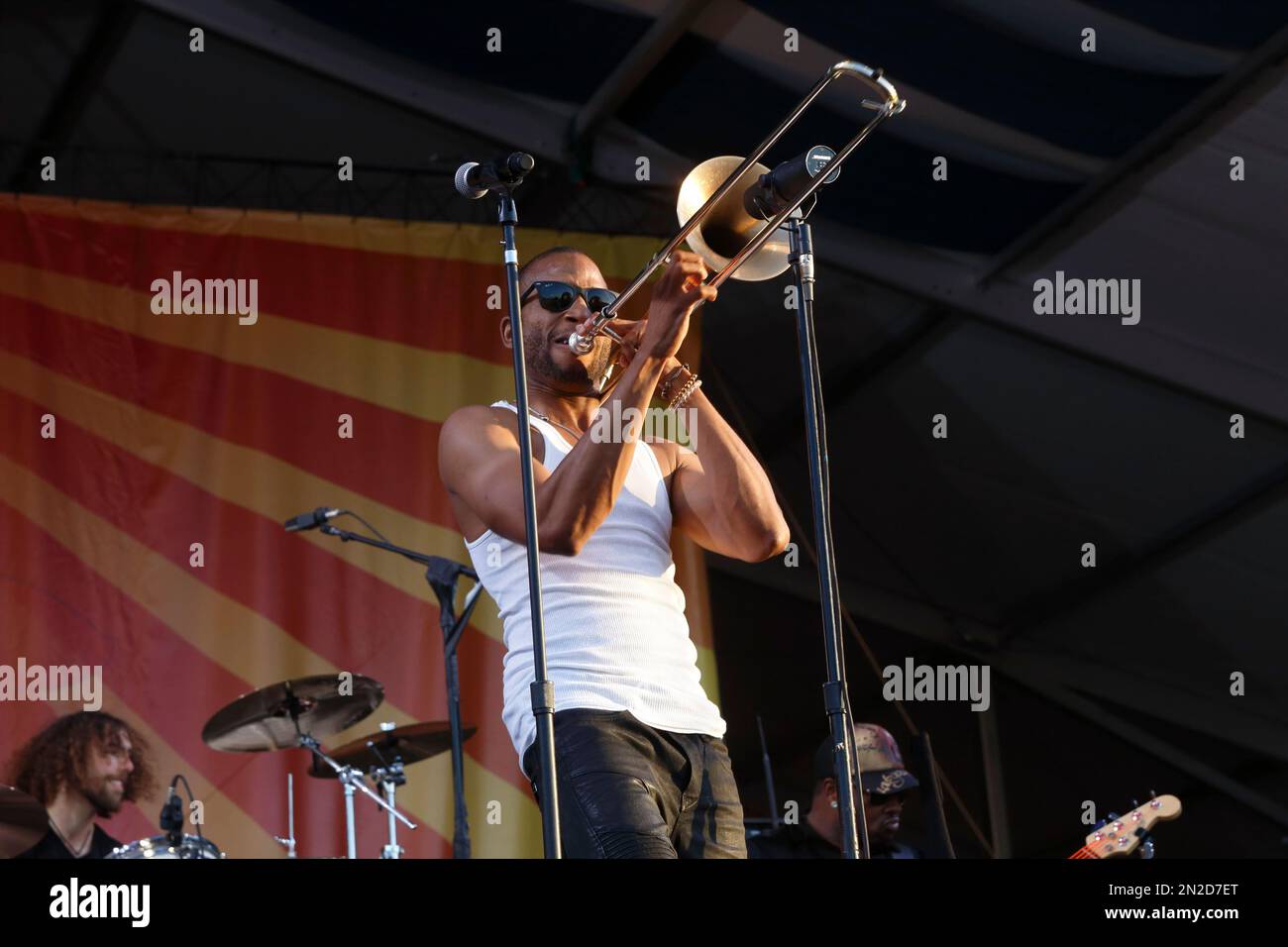 Troy Andrews aka Trombone Shorty performs at the New Orleans Jazz ...