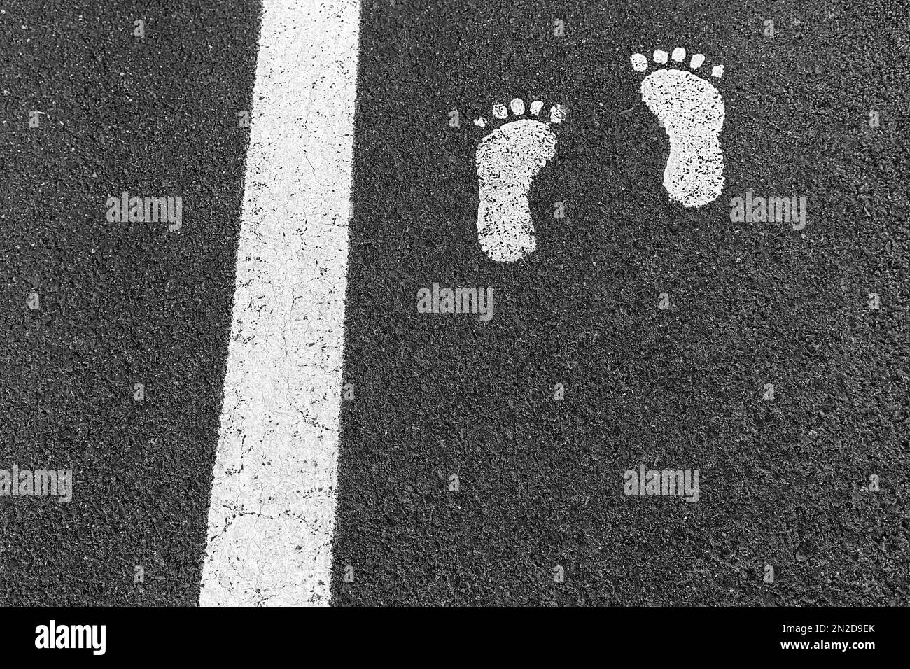 Line on footprints hi-res stock photography and images - Alamy