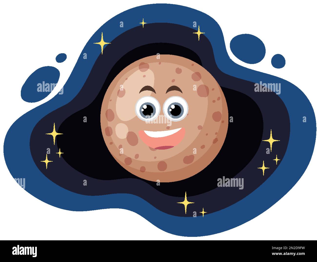 Cartoon Venus planet with facial expression illustration Stock Vector ...