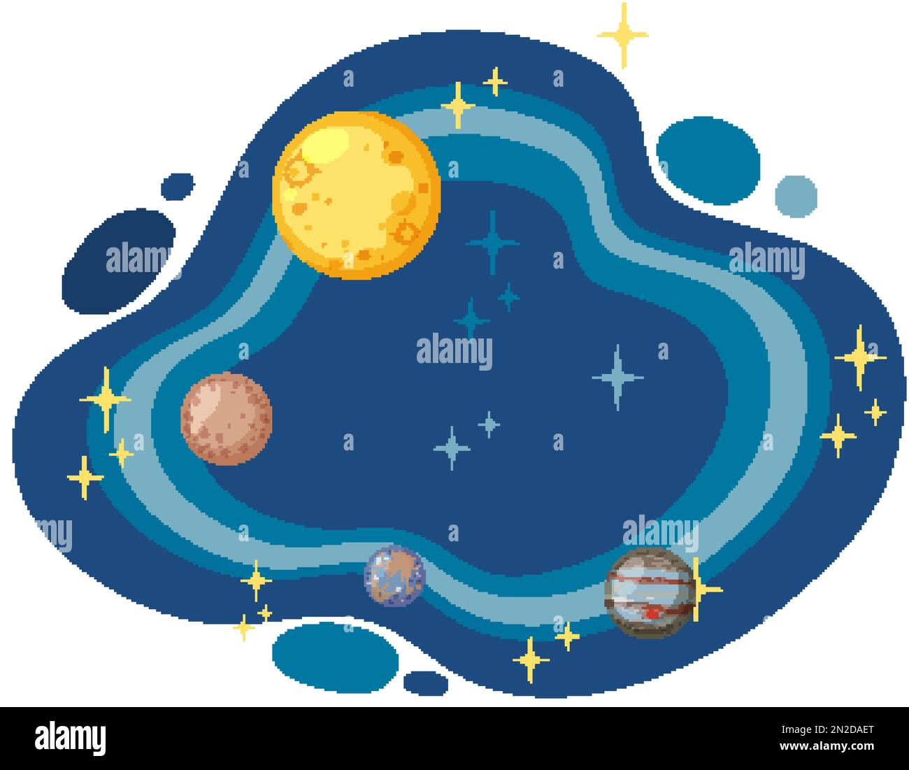 Planets in the space background template illustration Stock Vector ...