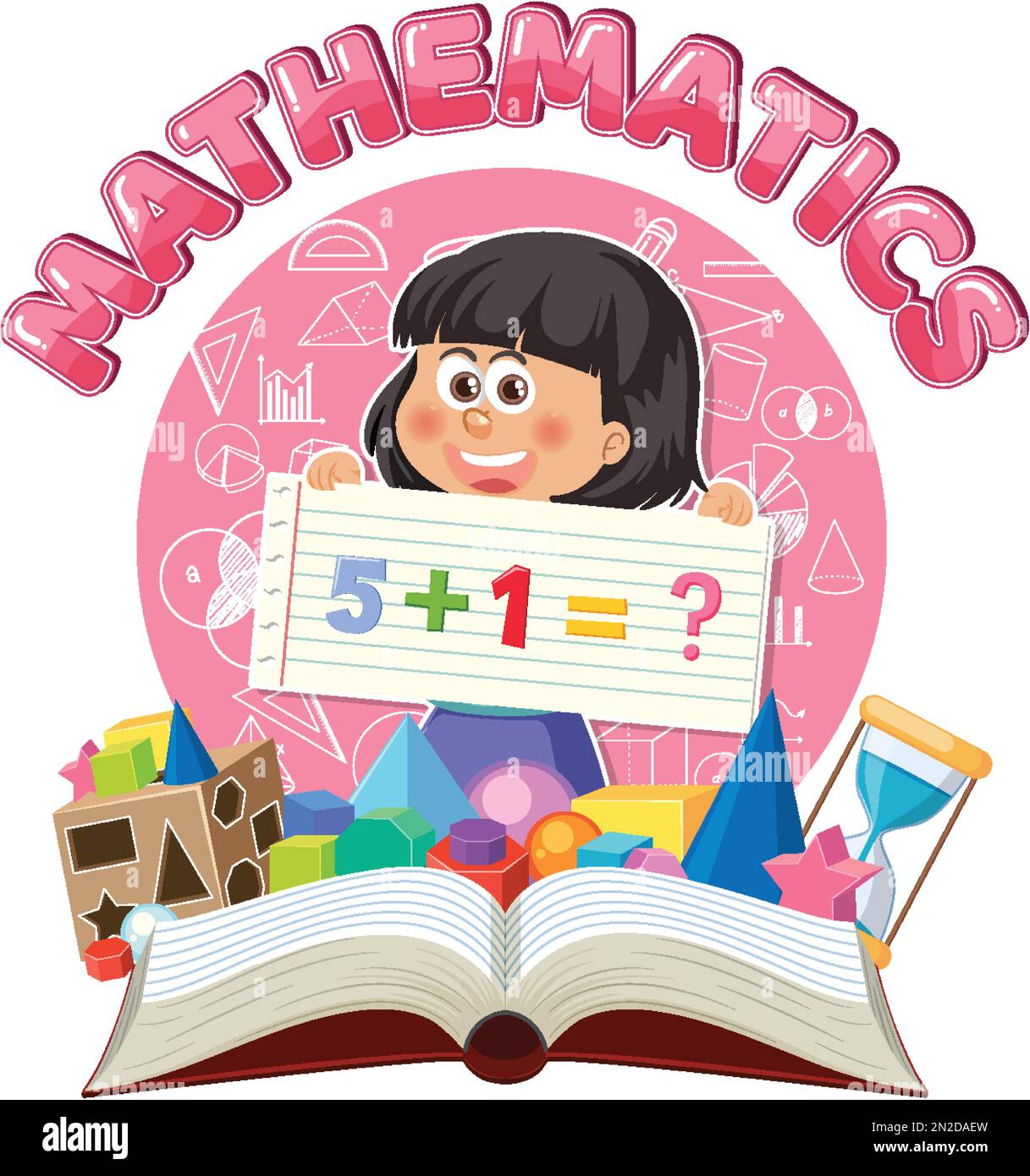 Kid with math element banner illustration Stock Vector Image & Art - Alamy