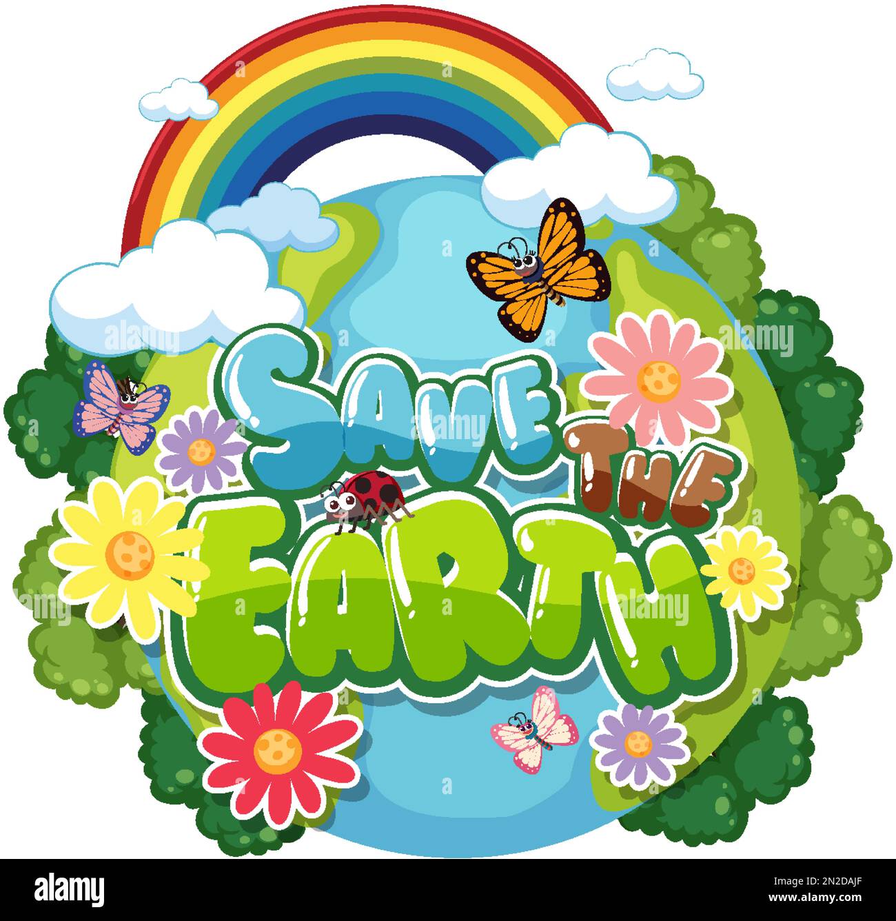 Save the earth banner design illustration Stock Vector Image & Art - Alamy