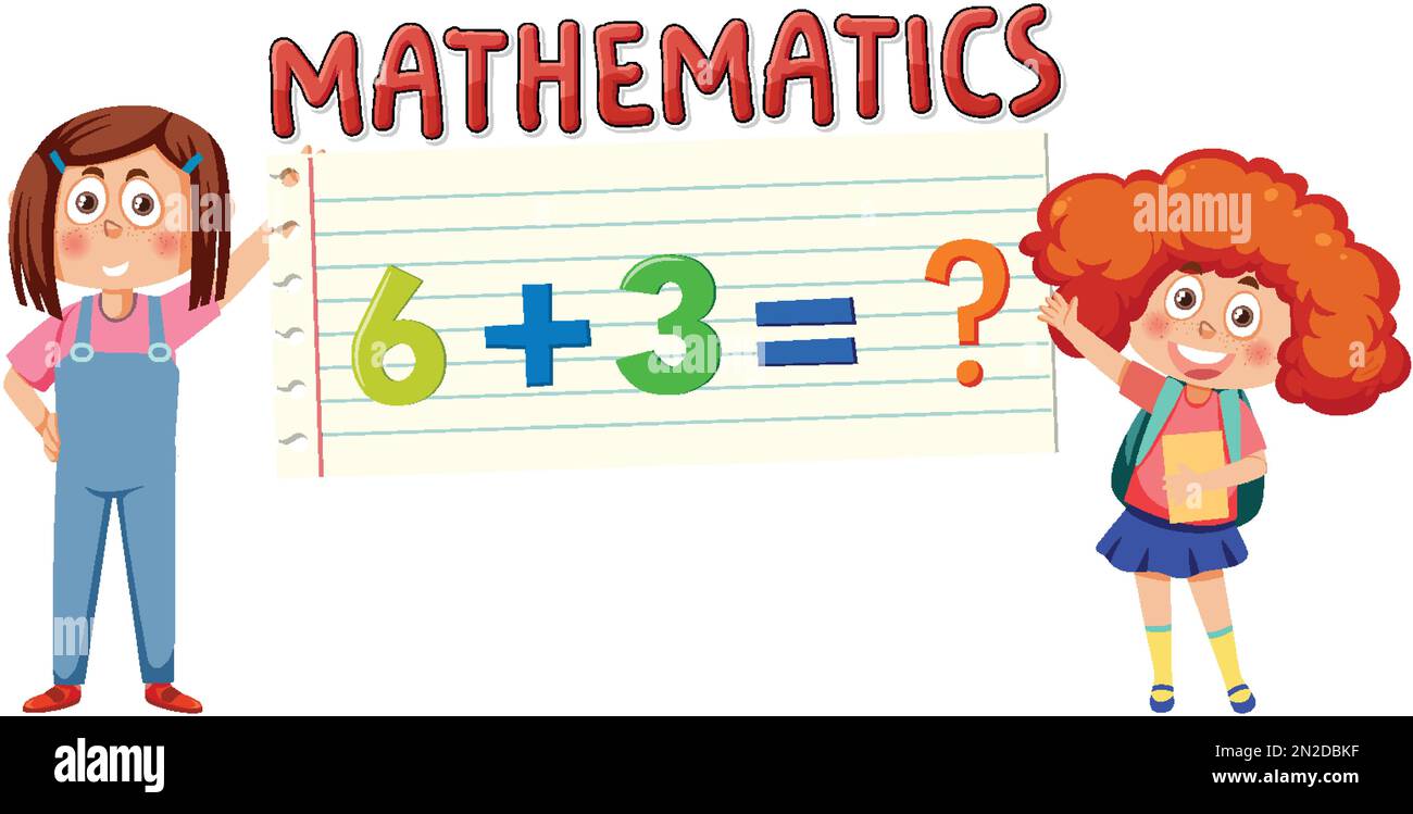 Girls with math equation illustration Stock Vector Image & Art - Alamy