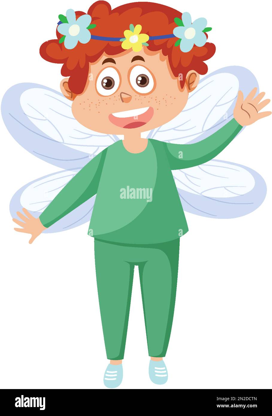 Cute fairy boy cartoon character illustration Stock Vector Image & Art ...