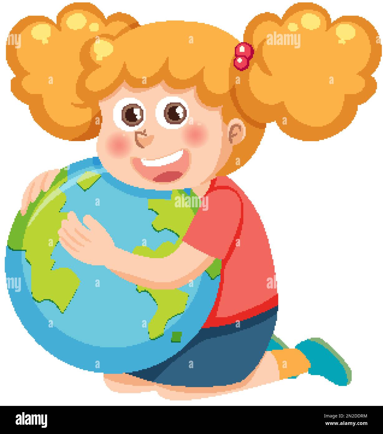 Children hugging the earth Stock Vector Images - Alamy