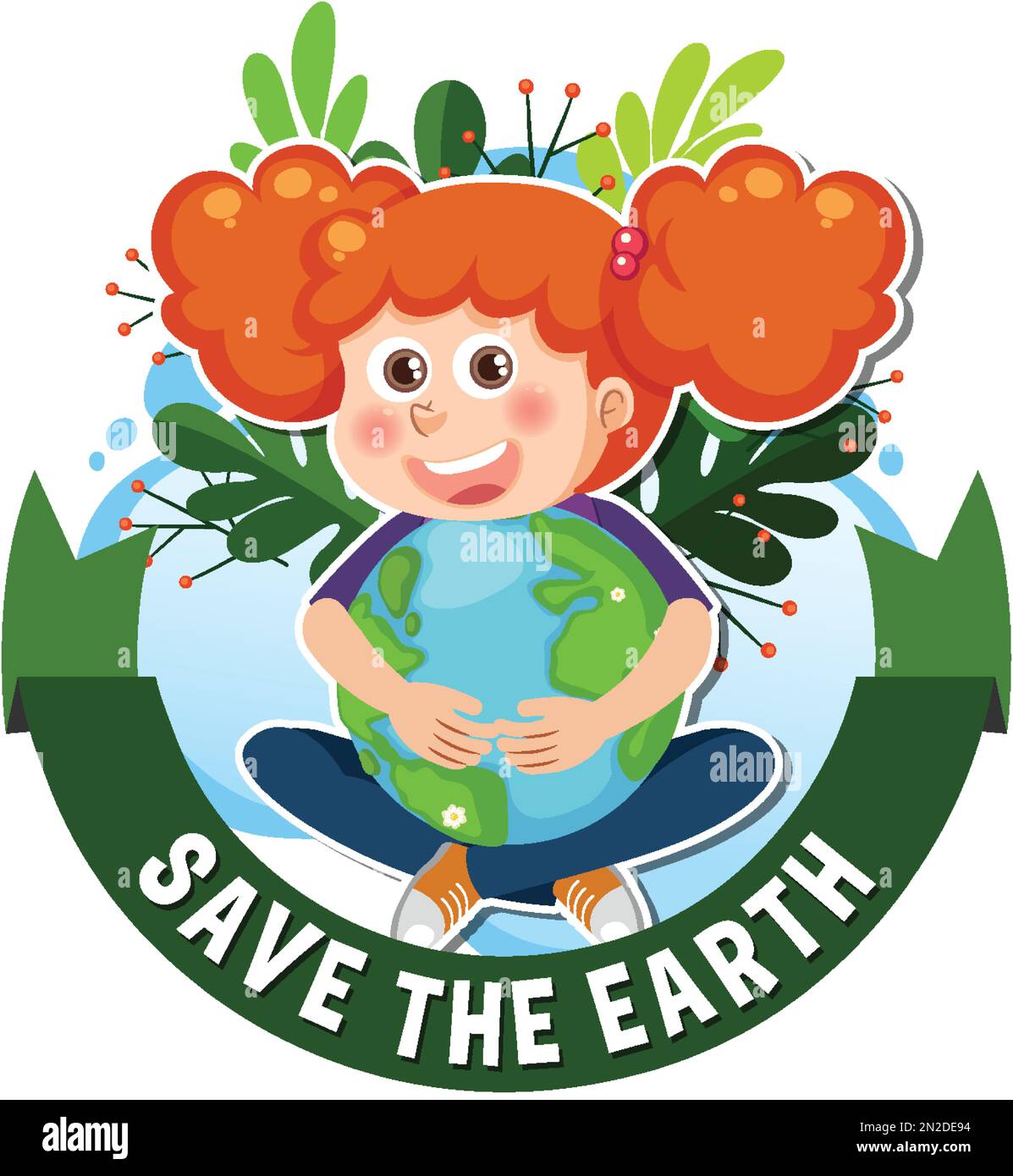 Save the earth text for banner or poster design illustration Stock ...