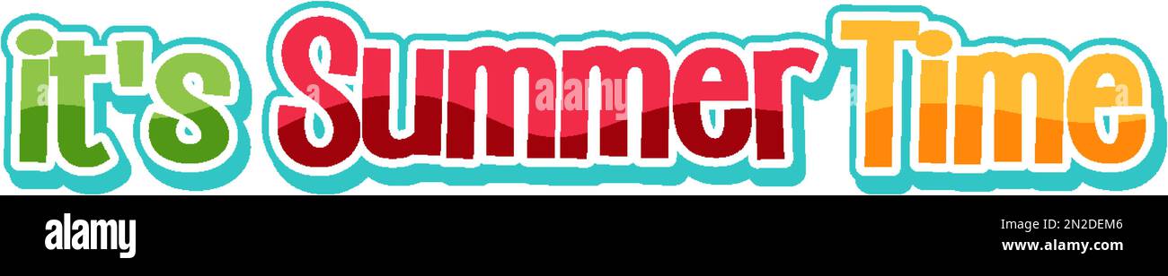 Its summer time text for poster or banner design illustration Stock ...