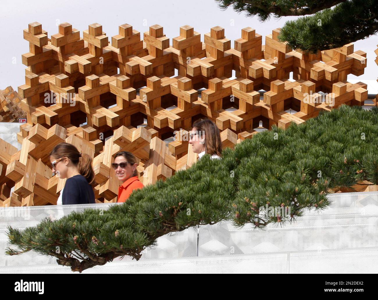 A view of Japan pavilion at the Expo 2015 in Milan, Italy, Saturday ...