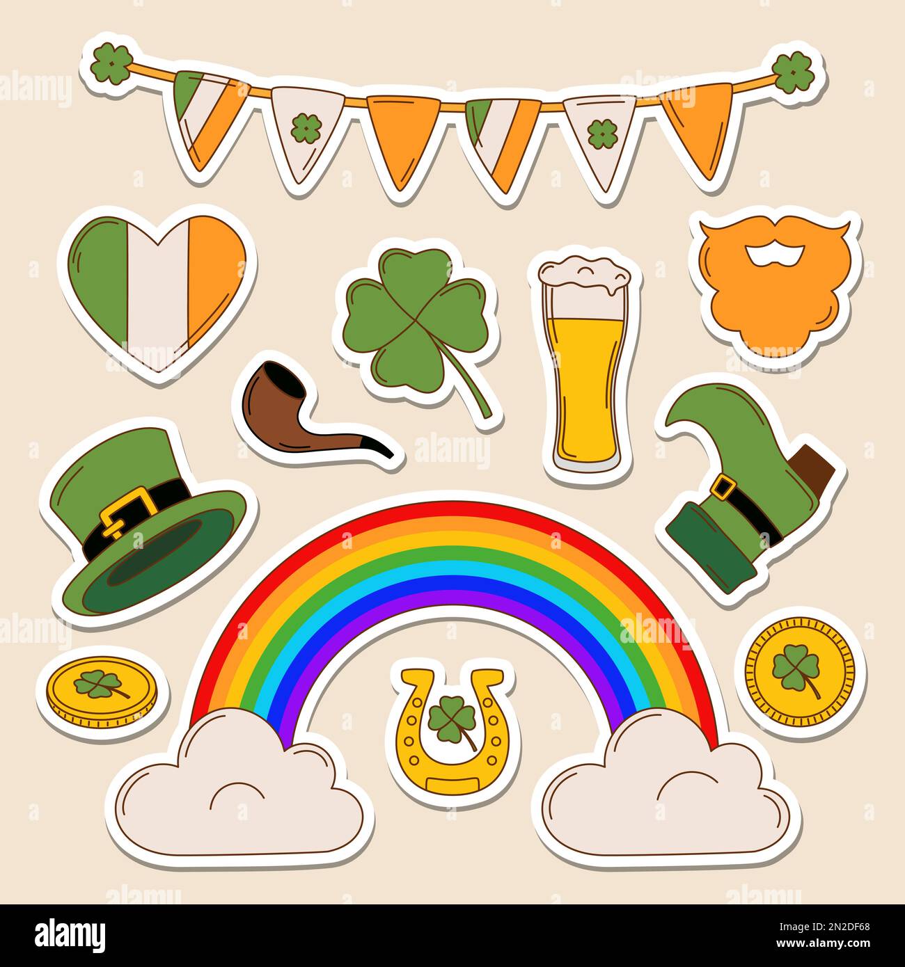 St. Patrick's day vector illustration set Stock Vector Image & Art - Alamy