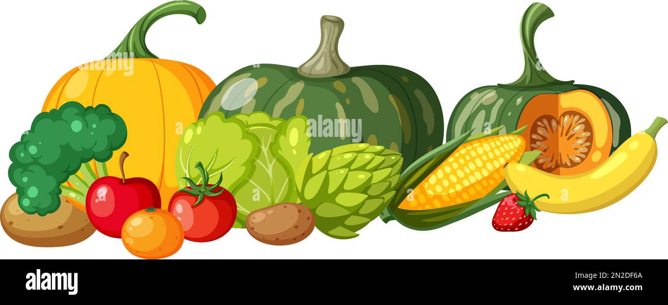 Fresh Fruits And Vegetables Clipart