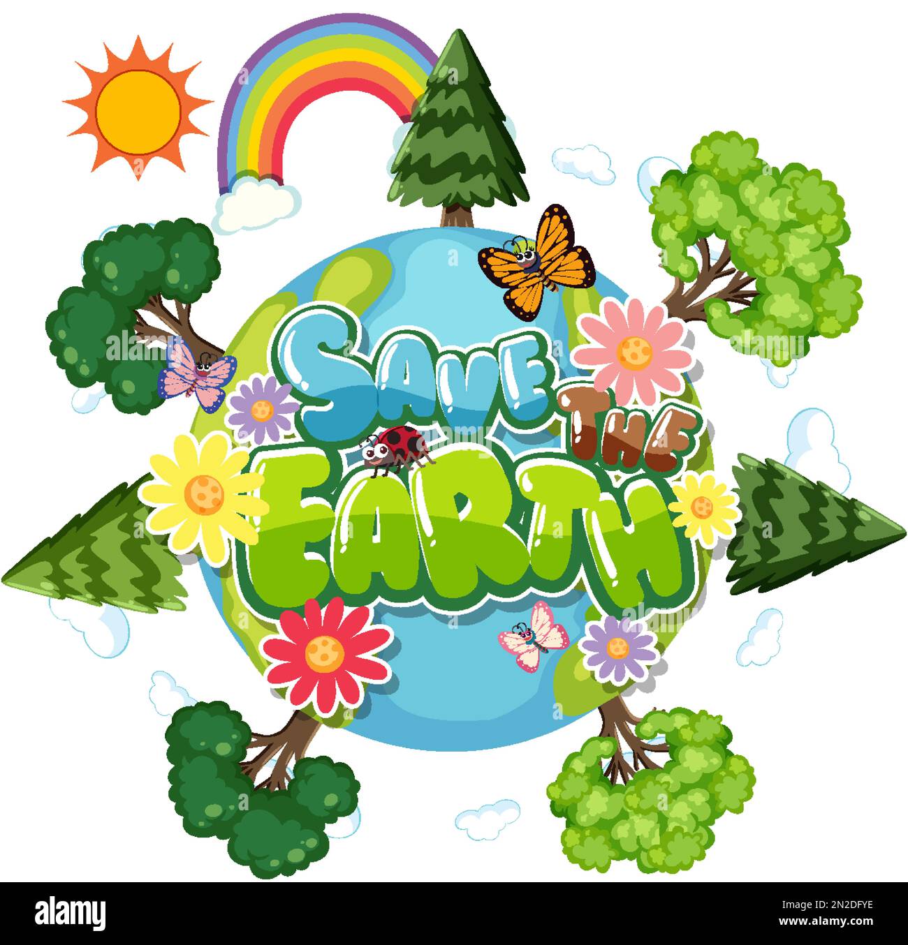 Save the earth banner design illustration Stock Vector Image & Art - Alamy