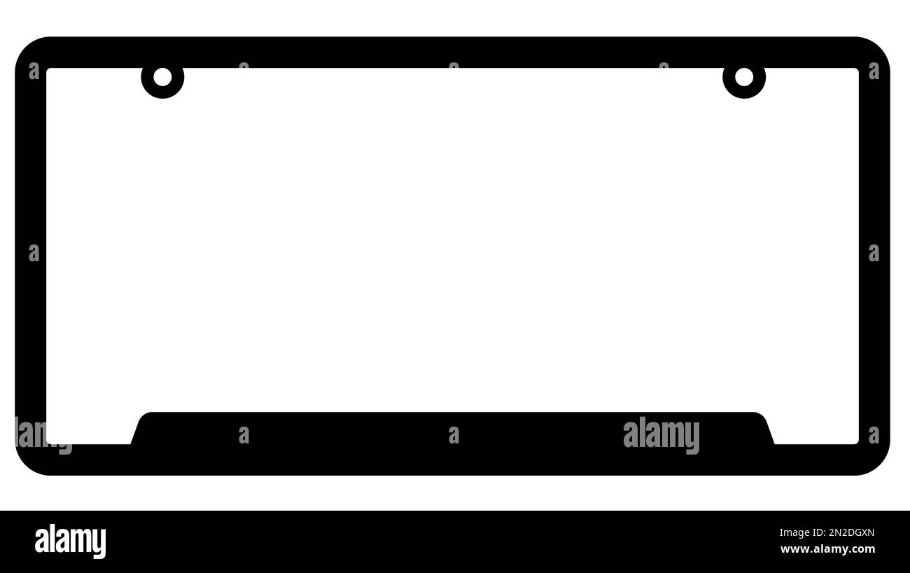 License plate frame icon on white background. License Plate with copy ...