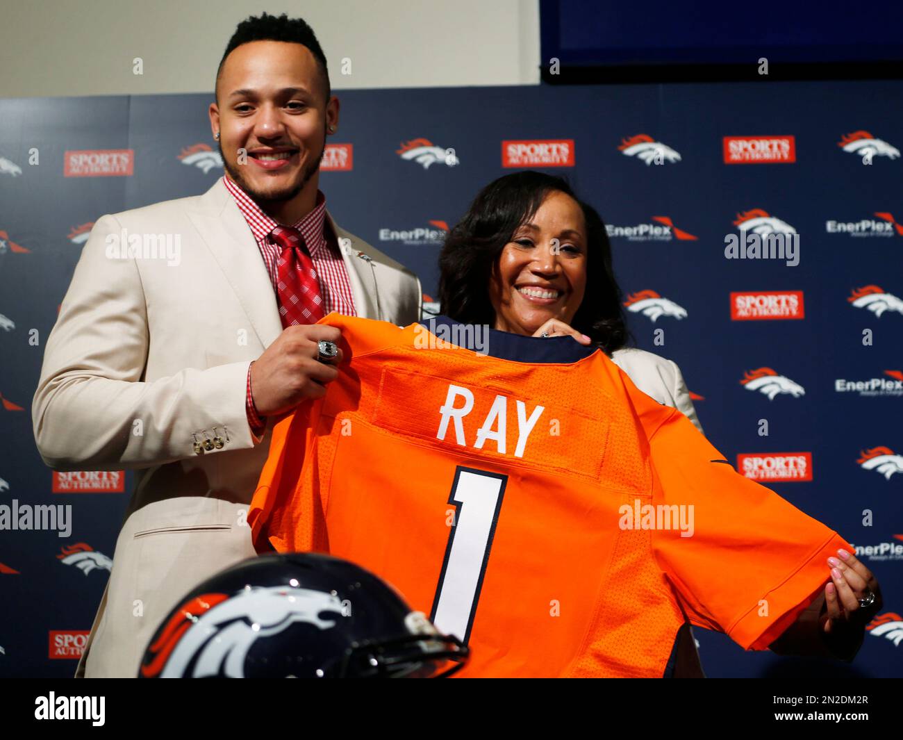 Shane Ray, left, the Missouri pass rusher selected by Denver Broncos in ...