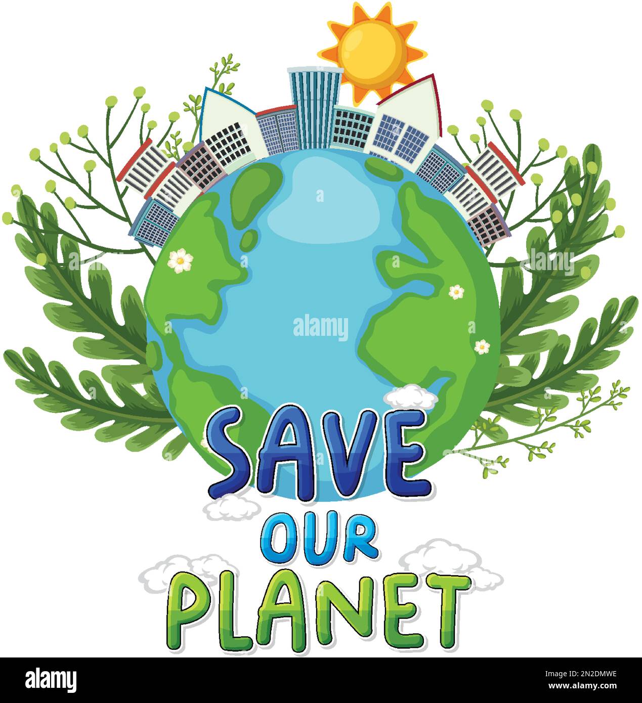 Save the earth banner design illustration Stock Vector Image & Art - Alamy
