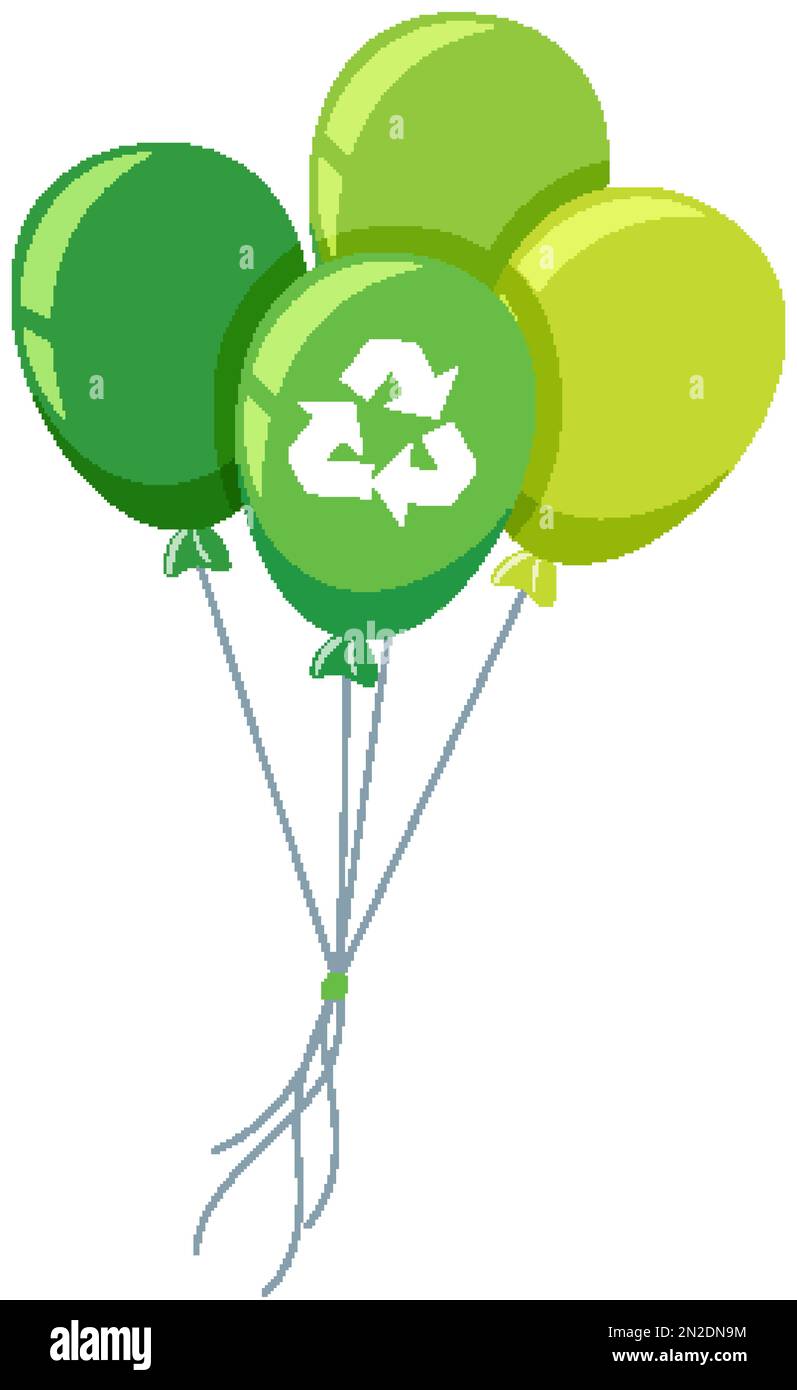 Recycle symbol on green balloon illustration Stock Vector Image & Art ...