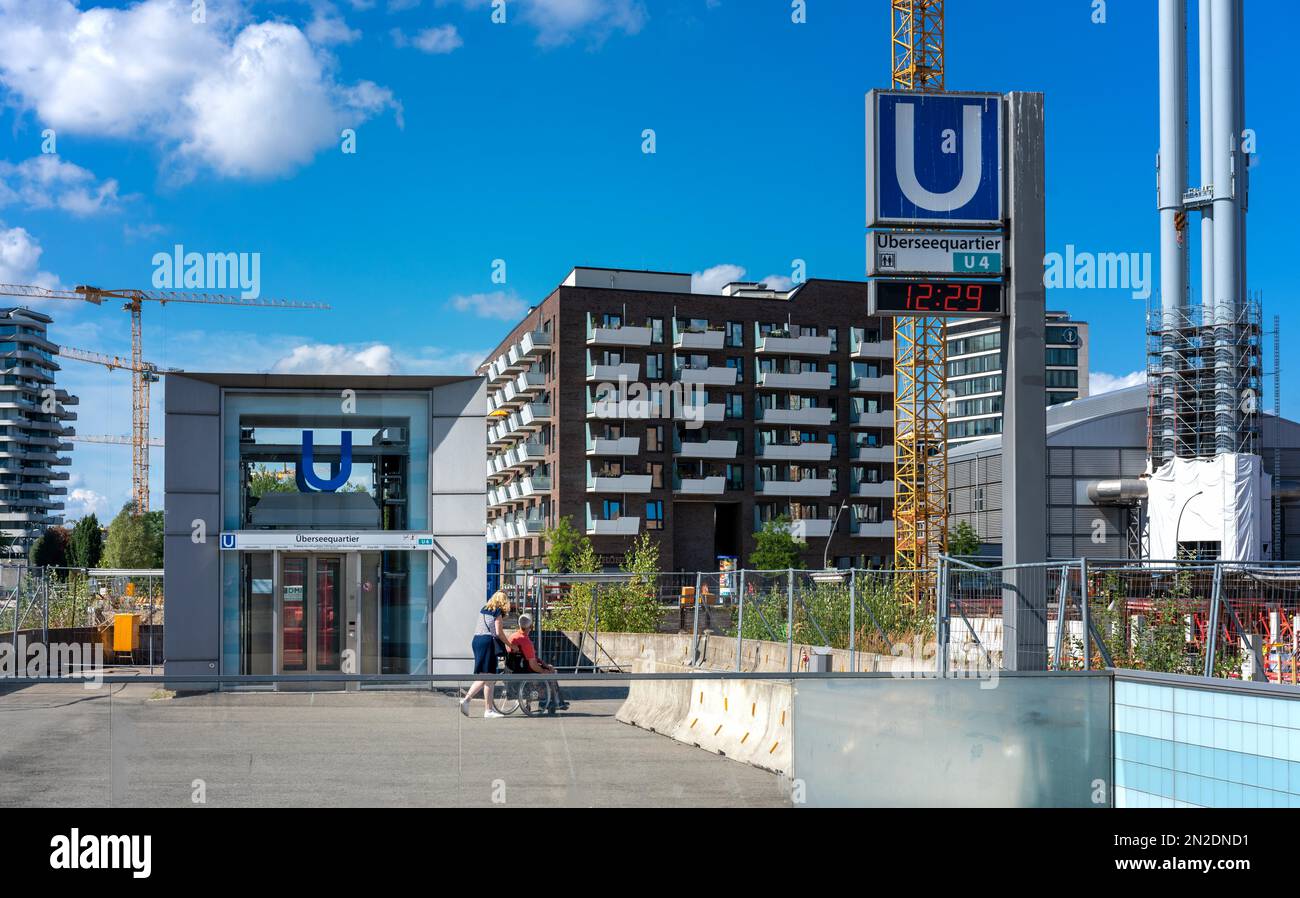 Large construction site at Ueberseequartier, Hamburg, Germany Stock ...