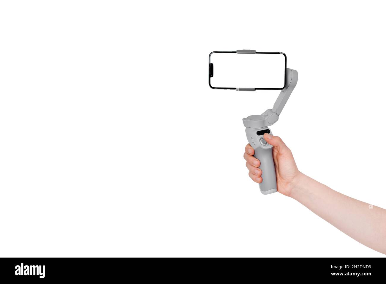 New Mobile gimbal hand holding. New generation of electronic stabilizer ...