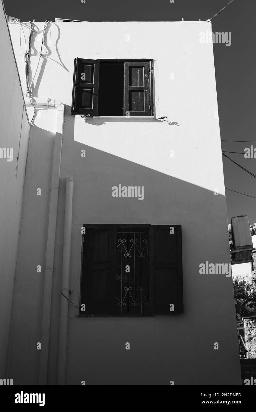 Facade building in downtown Black and White Stock Photos & Images - Alamy