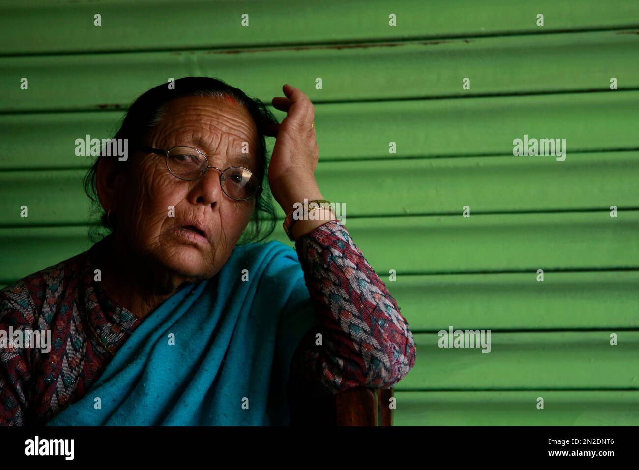 Kanak Joshi, 72, who has spent her adult life in the square of the Manakamana temple, Nepal's ...