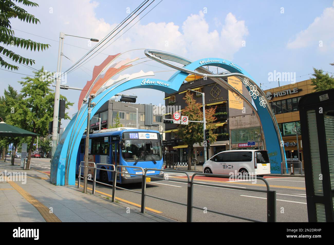 Welcome gate sign for Itaewon, Seoul, Korea Stock Photo - Alamy