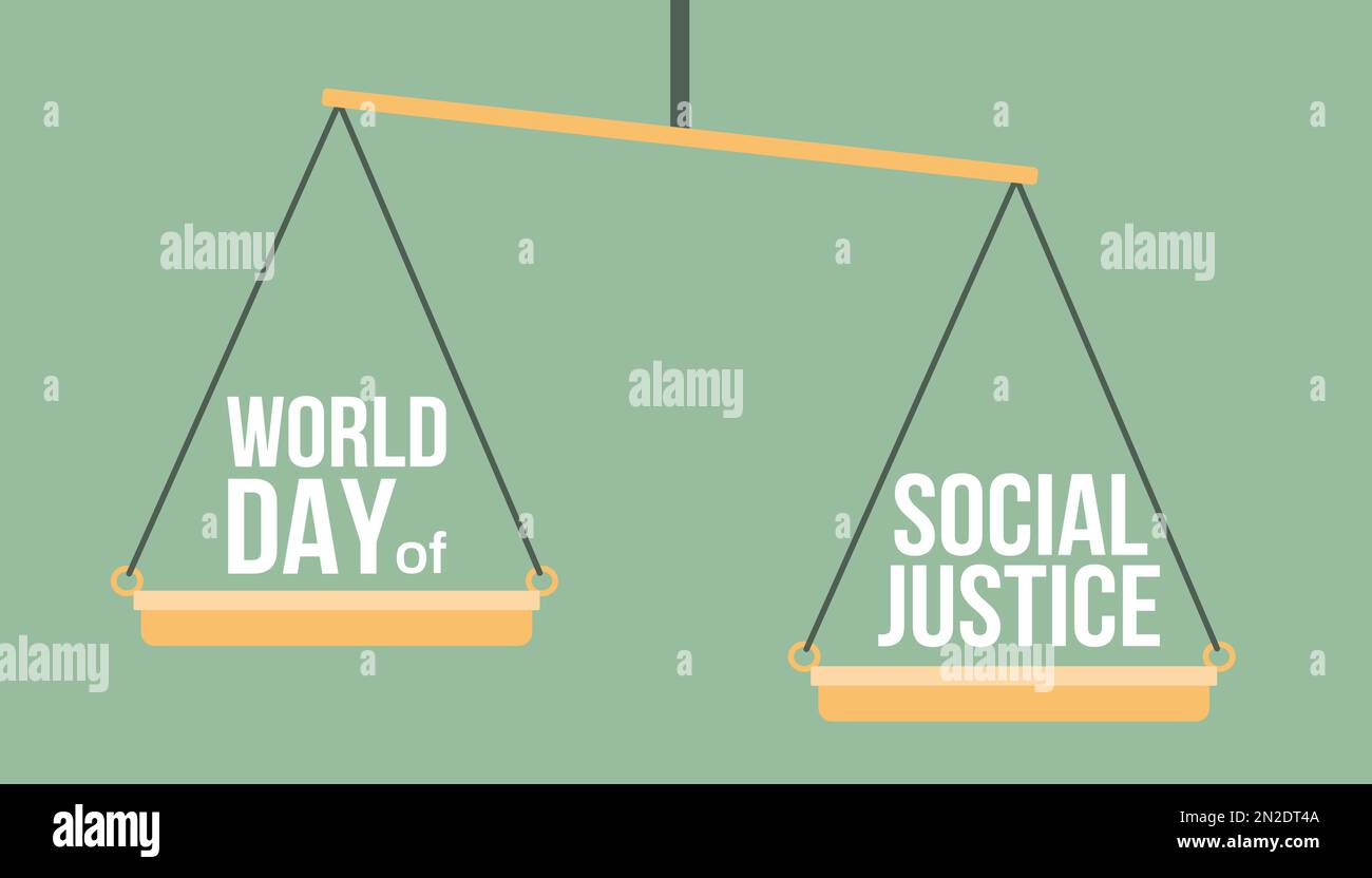 World day of social justice vector background. Attorneys scales, simple ...