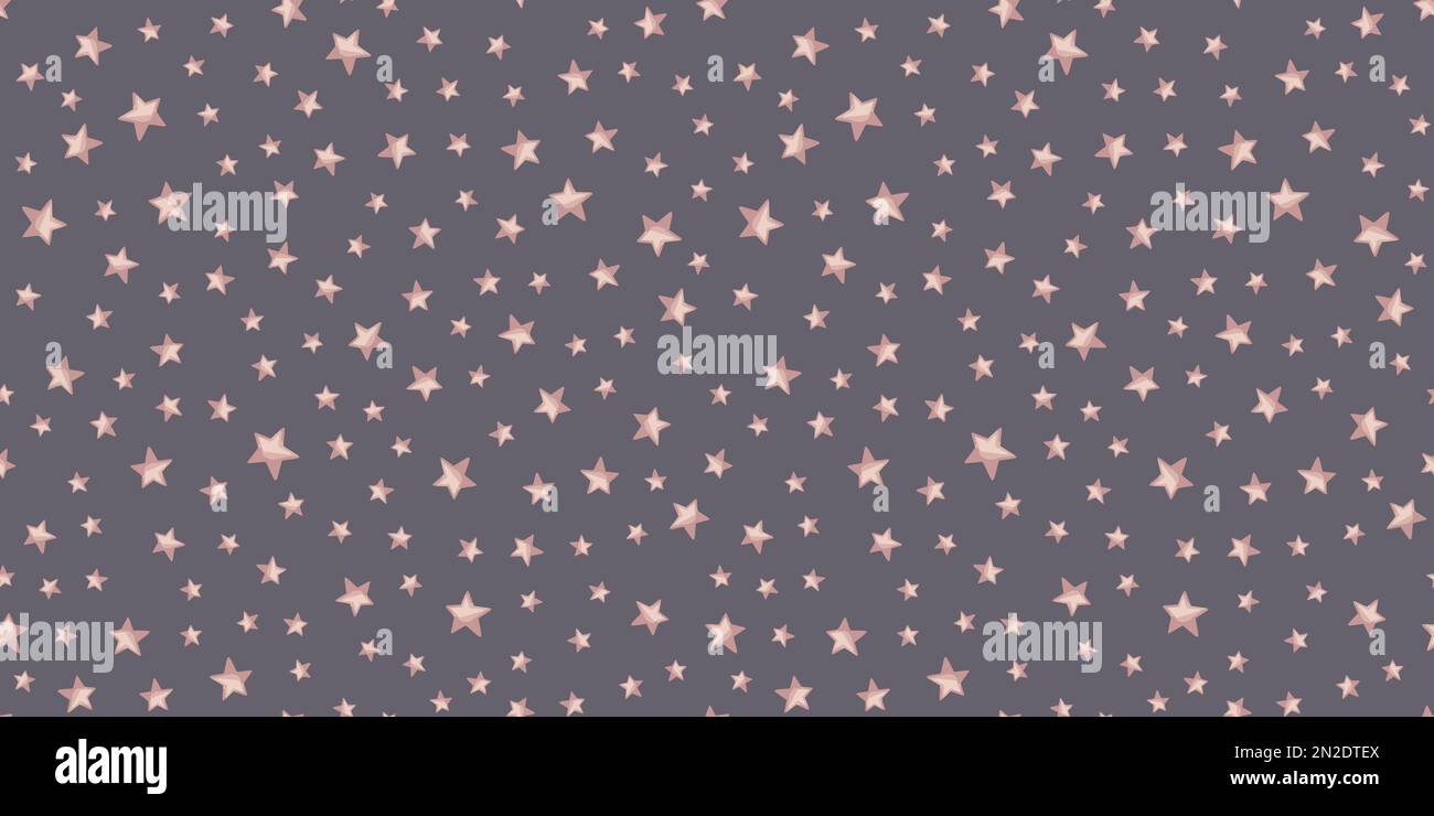 Cute baby kids stars vector seamless pattern in pink stars on gray ...